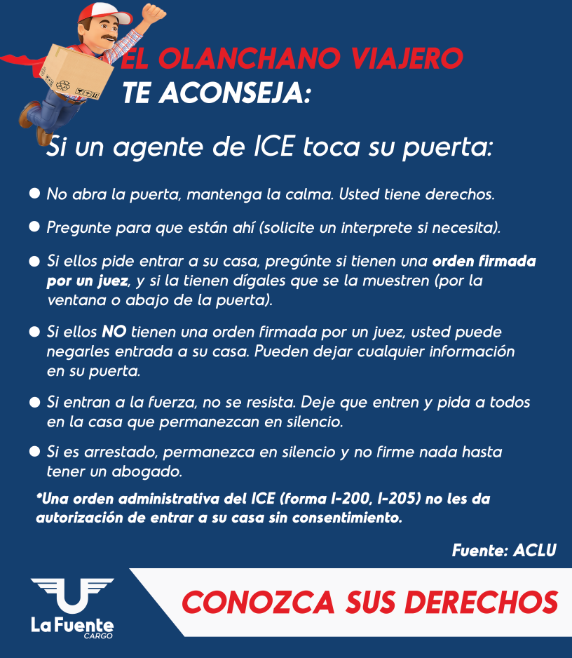 Si un agente ICE toca a su puerta - La Fuente Cargo